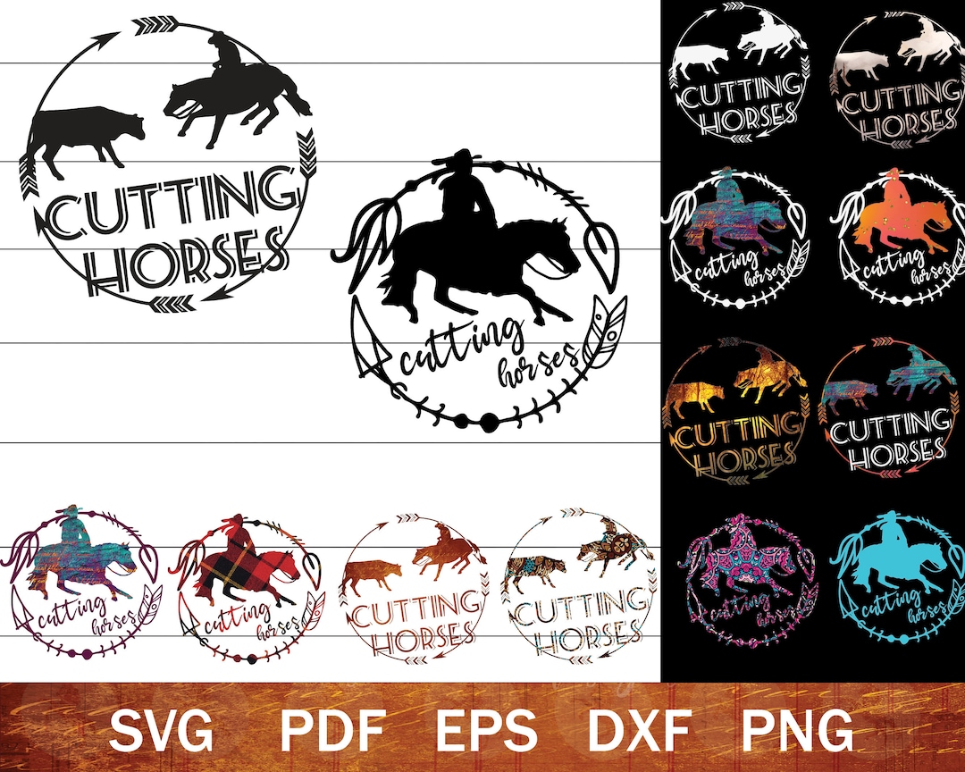 Cutting Horse SVG Bundle, Cowhorse Svg, Western Svg Silhouettes ...