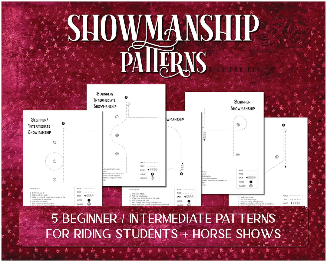 Beginner Intermediate Showmanship Pattern Printables, Horse Show Pattern Prep for Riding ...