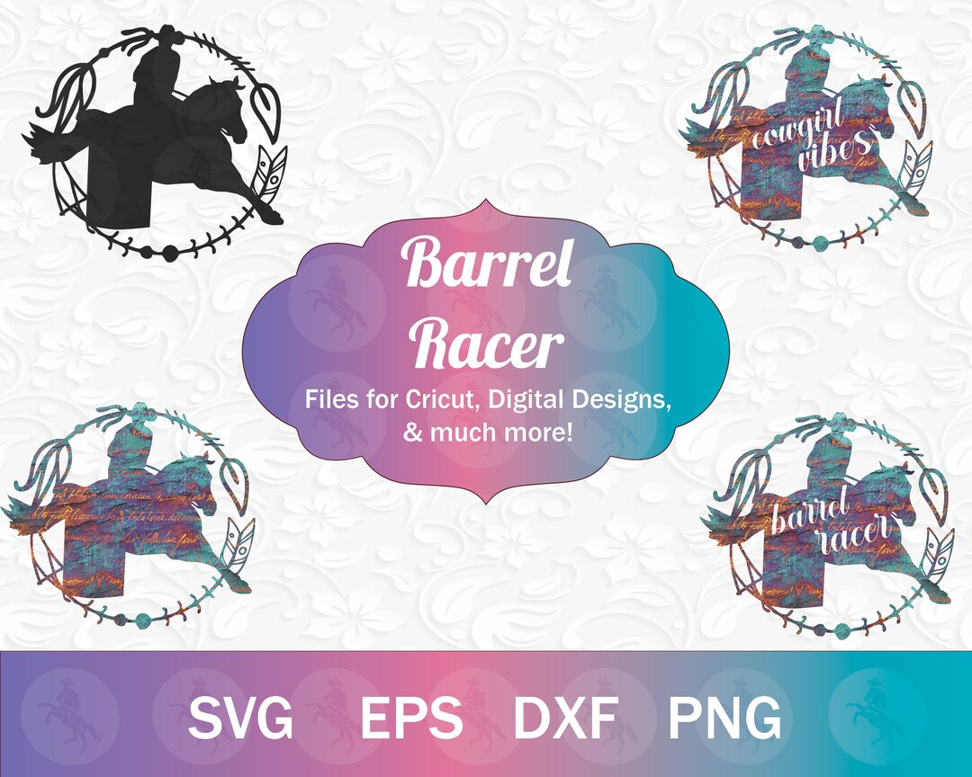Barrel Racer SVG PNG Bundle, Barrel Racing SVG, Cowgirl and Horse Svg ...