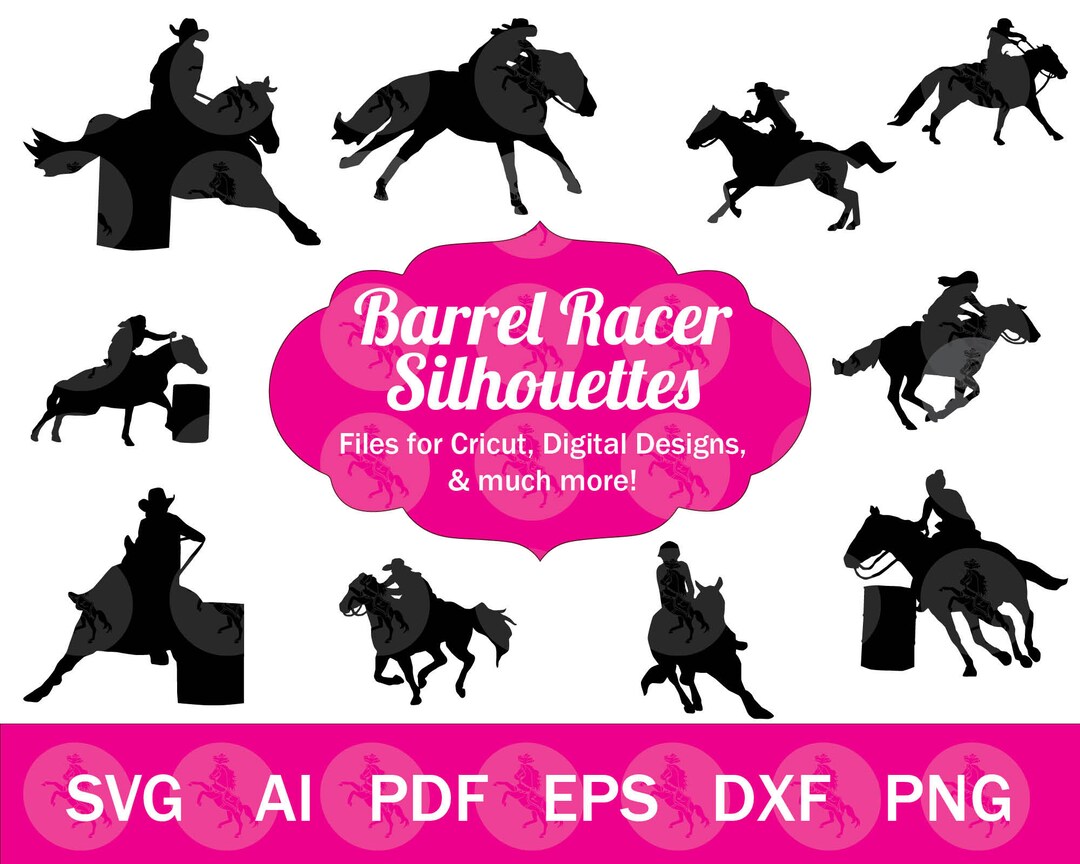 Barrel Racer SVG for Cricut, Barrel Racing Graphic Download, Western ...