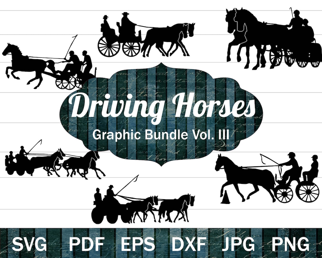 Driving Horse SVG for Cricut, Horse and Cart SVG Bundle, Combined ...