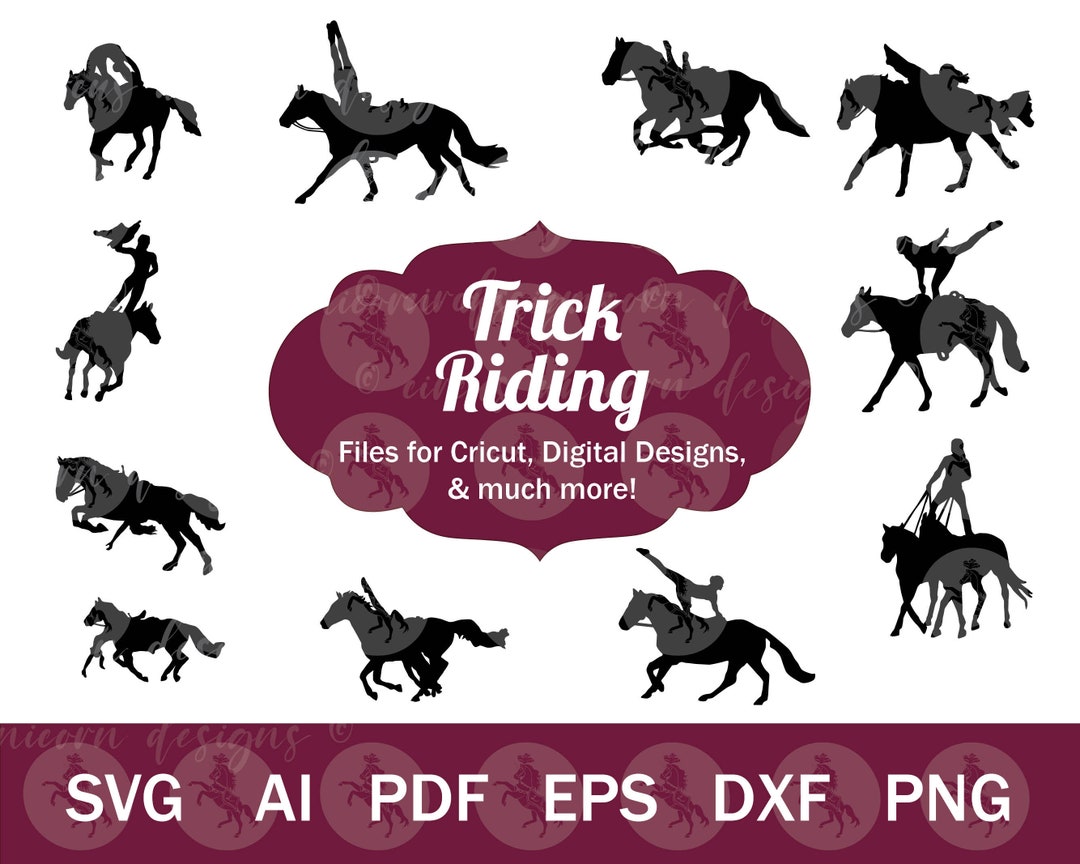 Trick Riding SVG for Cricut | Trick Rider Clip Art, Trick Riding Cut ...