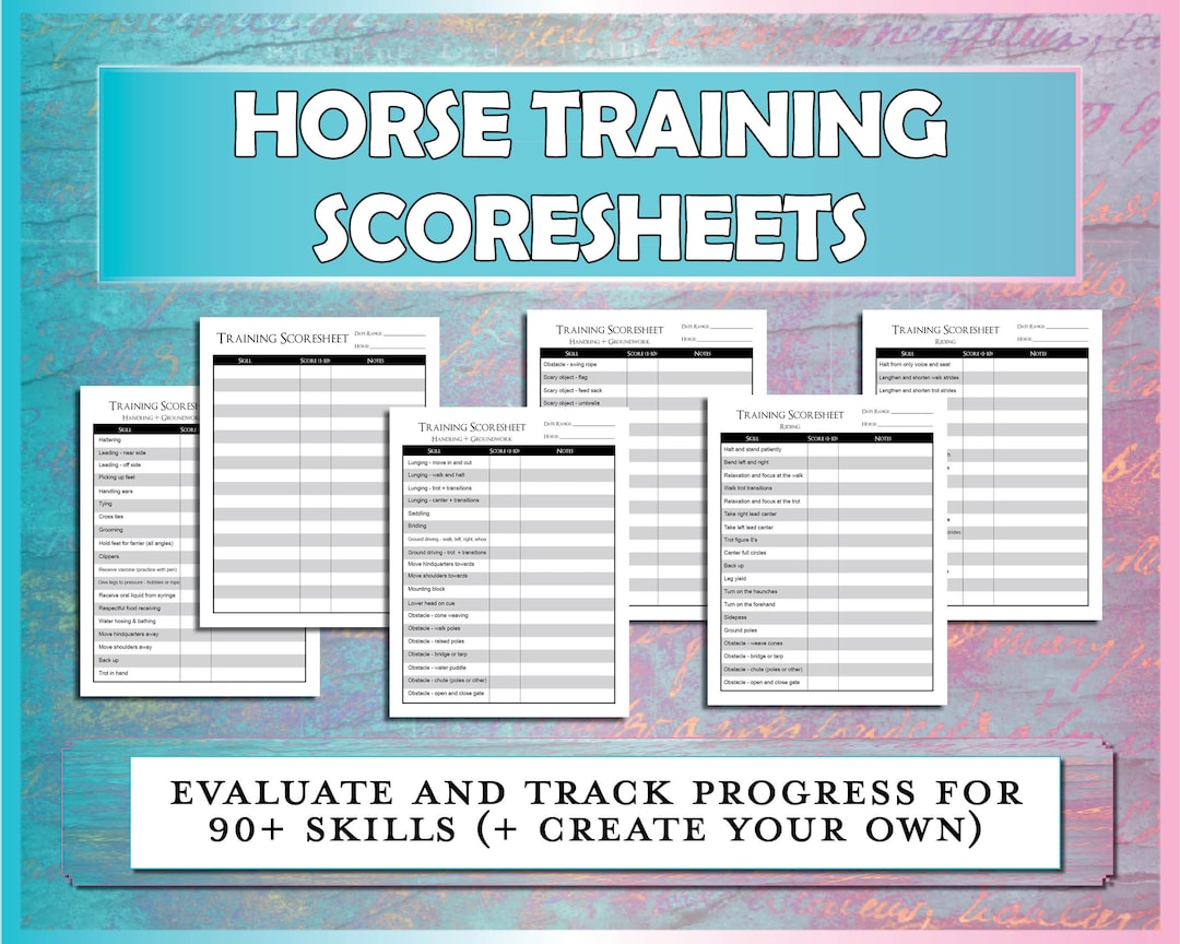 Horse Training Scoresheets Printable + Digital, Equestrian Resources ...