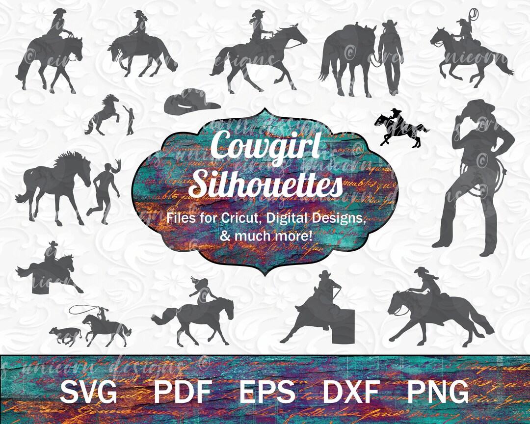 Cowgirl SVG Bundle, Rodeo Cut Files, Roper SVG, Western SVG, Cowgirl ...
