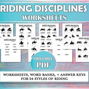 Riding Discipline Printable Worksheets, Western and English Rider ...