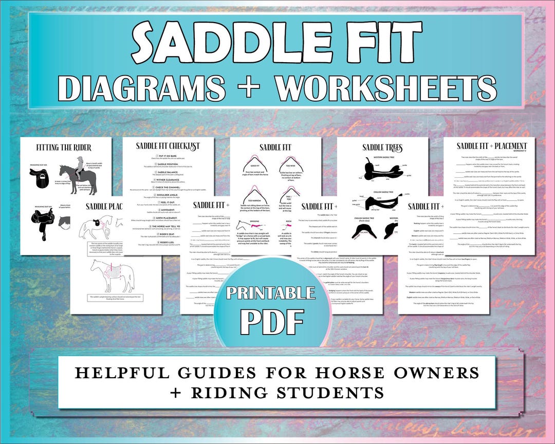 Saddle Fit Printable Bundle, Saddle Fit Diagrams & Worksheets for ...