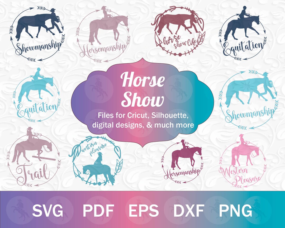 Horse Show SVG PNG Bundle, Showmanship SVG, Western Pleasure Svg, Trail ...