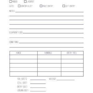 Barrel Racer's Journal - PDF | Barrel Racing Log Book | Barrel Racing ...