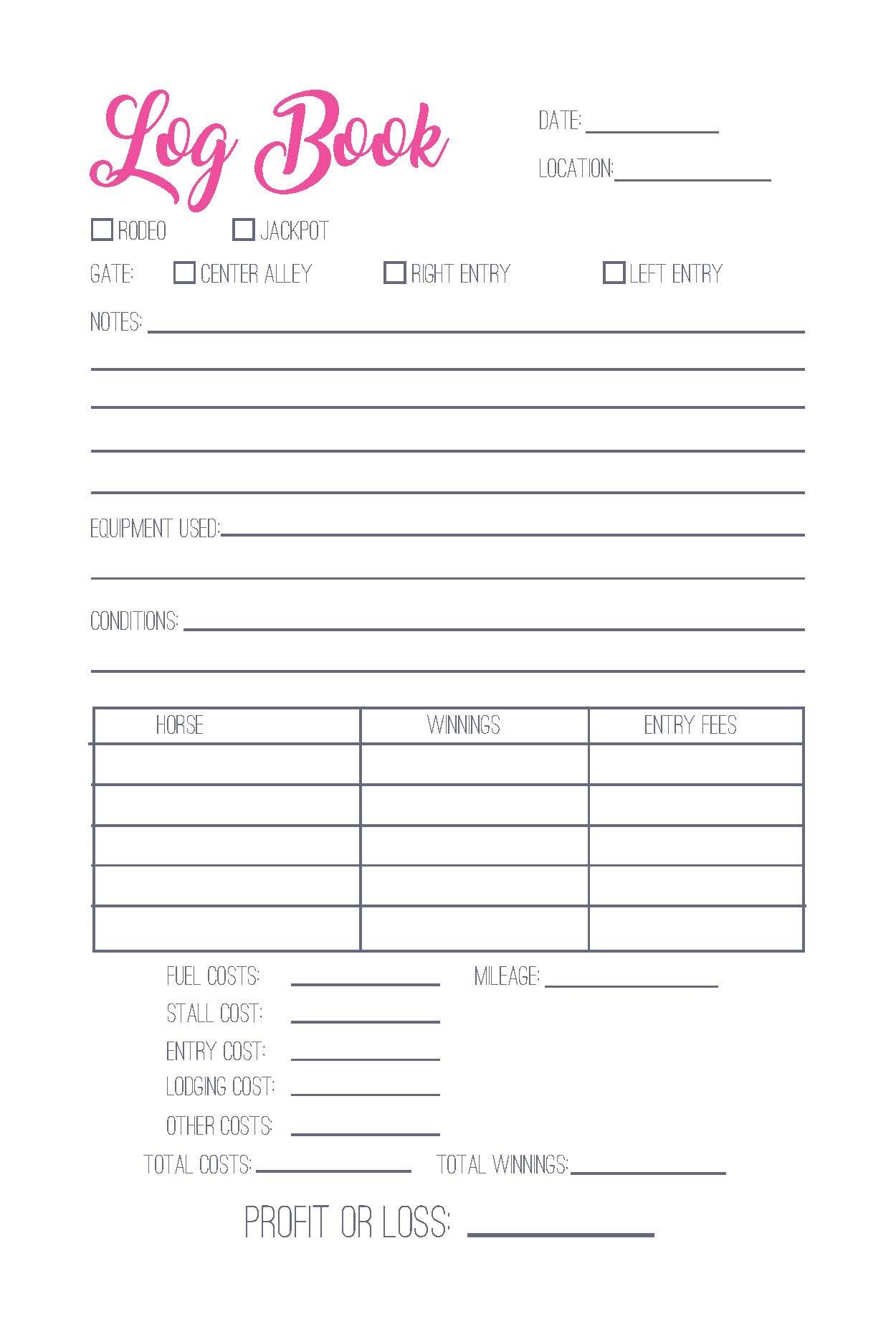 Barrel Racer's Journal - PDF | Barrel Racing Log Book | Barrel Racing ...
