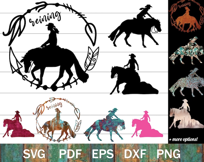 Reiner, Reining Western Horse Svg, Png, Dxf,eps, Pdf Cricut, Instant ...