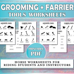 Horse Grooming and Farrier Printable Diagrams, Equestrian Printable ...