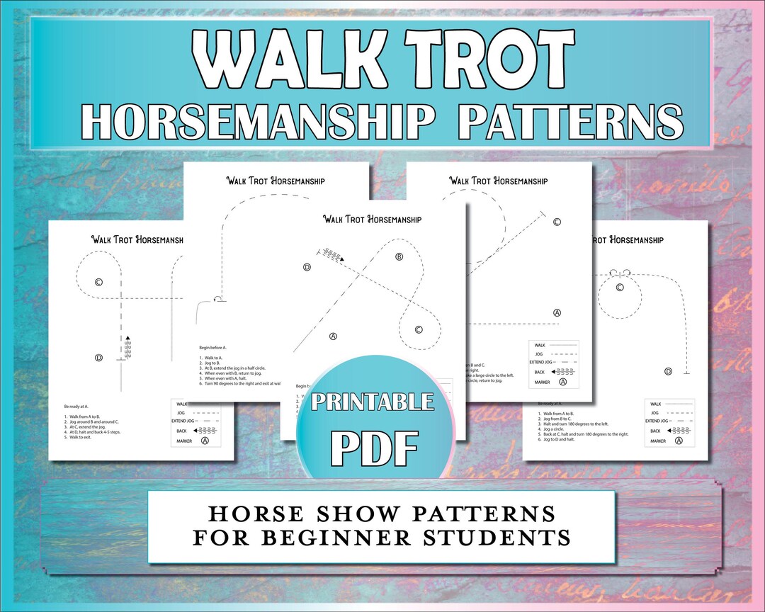 Walk Trot Western Horsemanship Pattern Printable, Equitation Horse Show ...