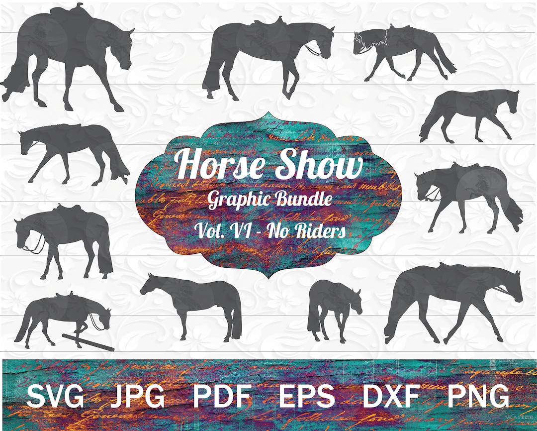 Horse Show SVG Bundle, Quarter Horse Silhouette, Western Pleasure ...