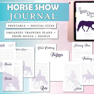 The Horse Show Journal Digital PDF, Horse Show Log Book, Horse Show ...