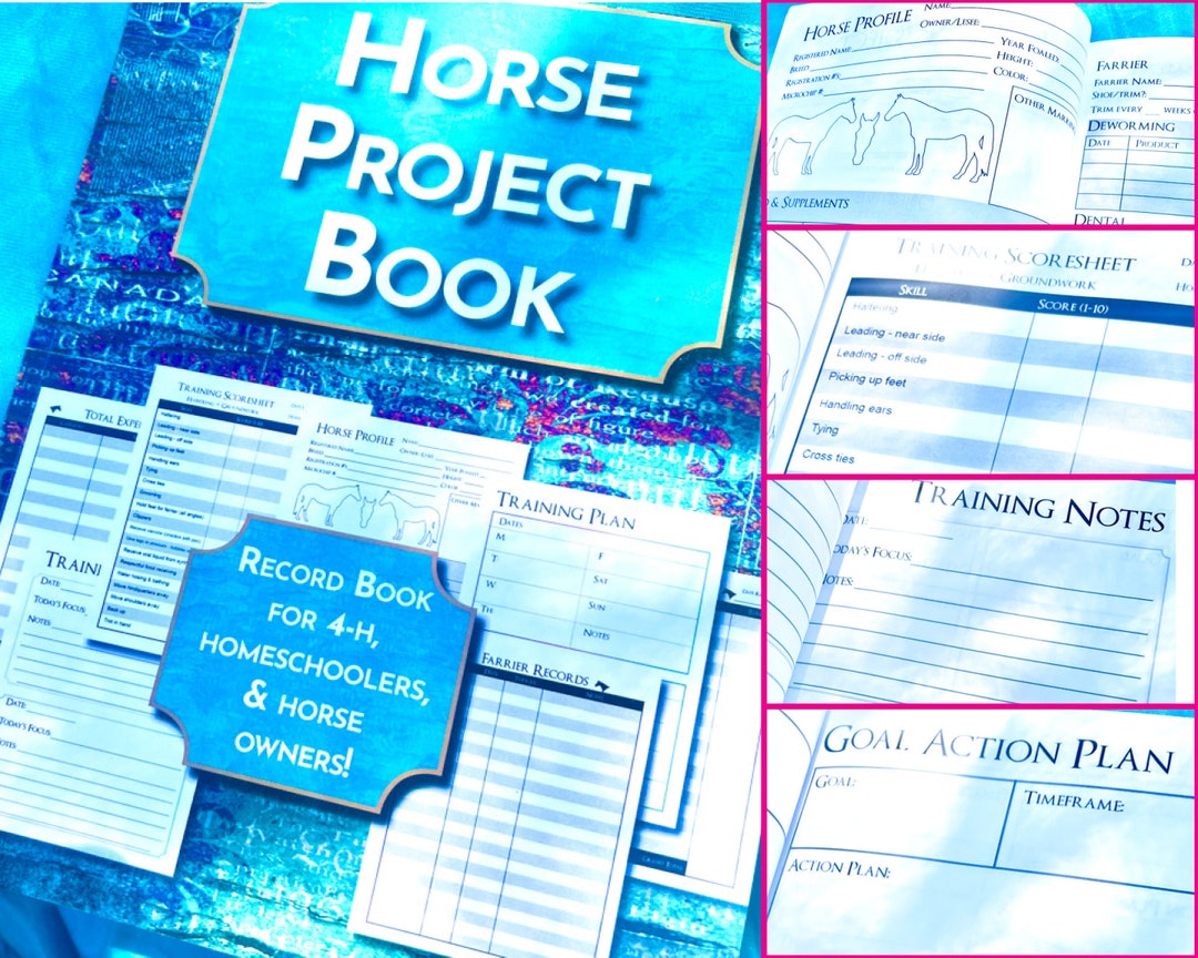Horse Project Book | Record Book for Equestrians, Horse Kids, Horse ...