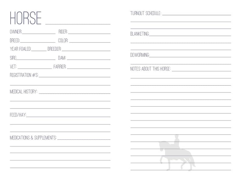 The Barn Manager's Log Book Digital/pdf Horse Planner - Etsy