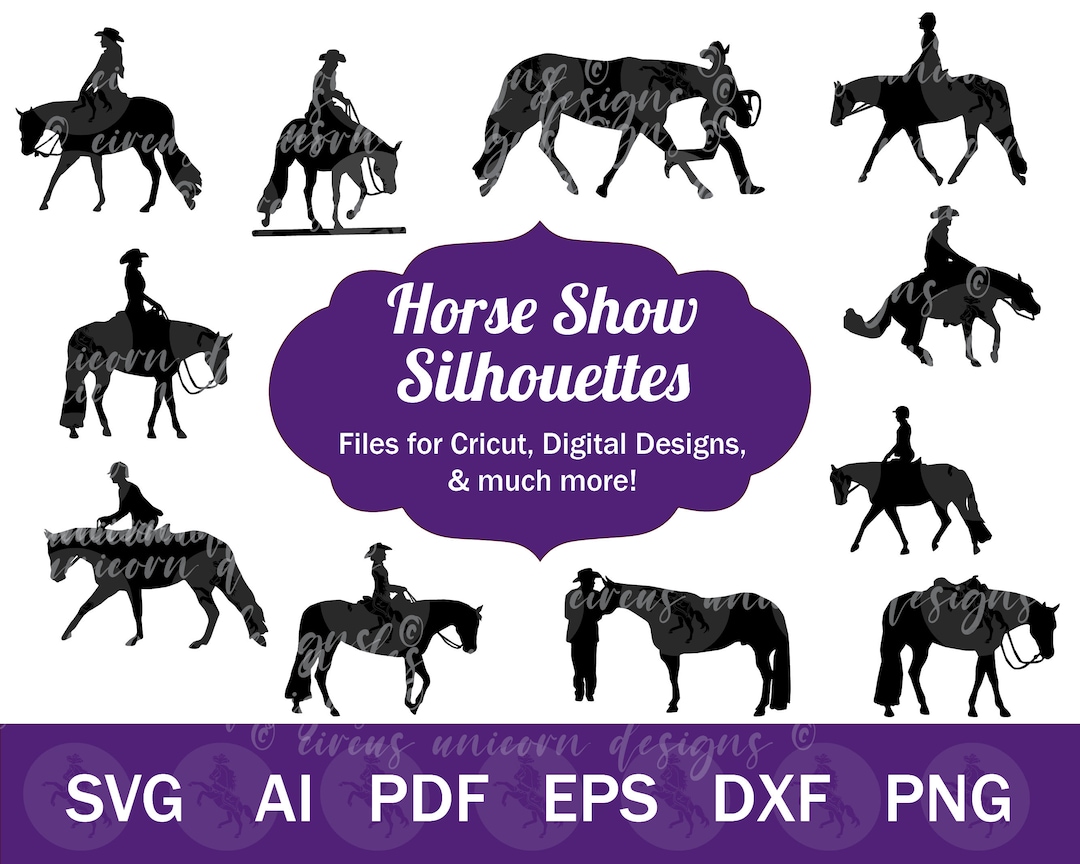 Horse Show SVG for Cricut / Horse Silhouette Vector Files / 10+ Western ...
