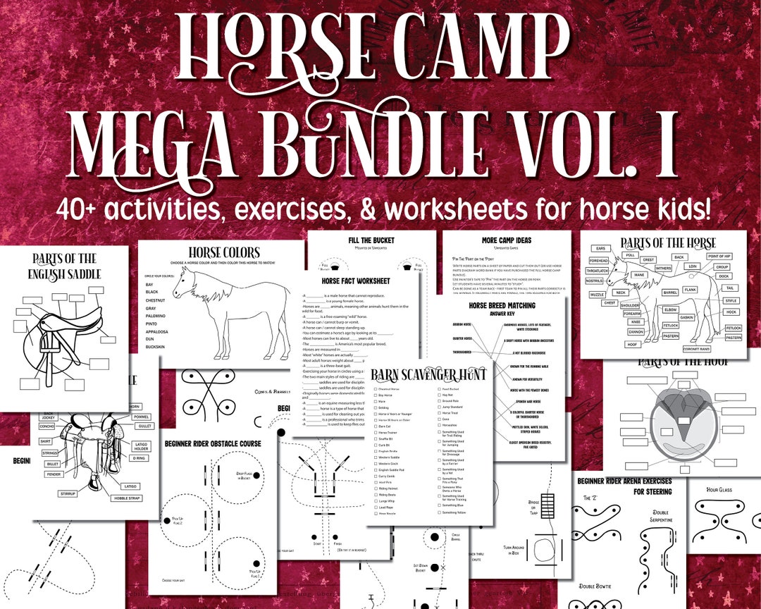 The Horse Camp MEGA Bundle 40 Equestrian Activities, Games, Exercises ...