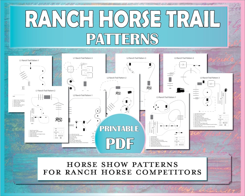 Ranch Horse Trail Pattern Printable Bundle, Ranch Horse Pattern for ...