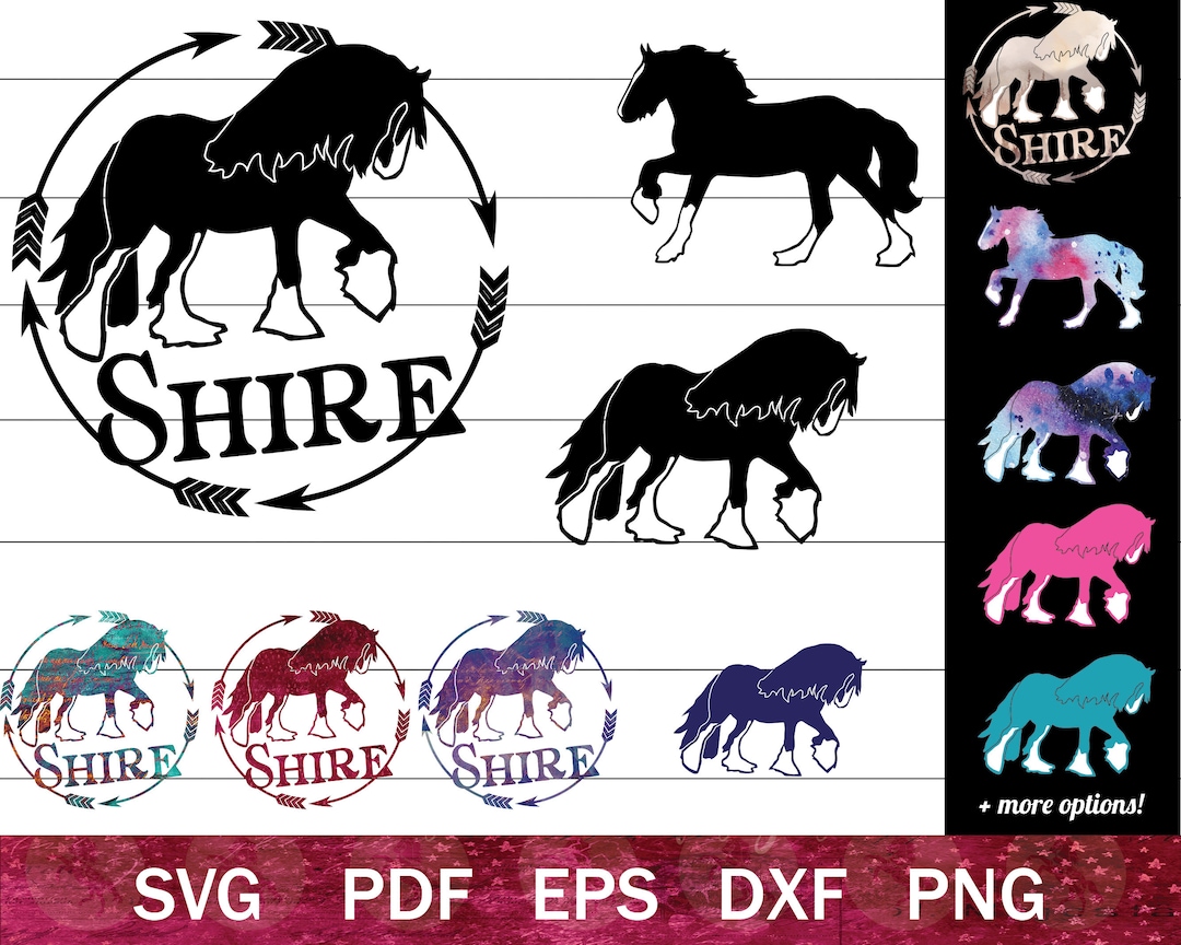 Shire Horse SVG Bundle, Draft Horse Clip Art, Shire Horse Silhouettes ...