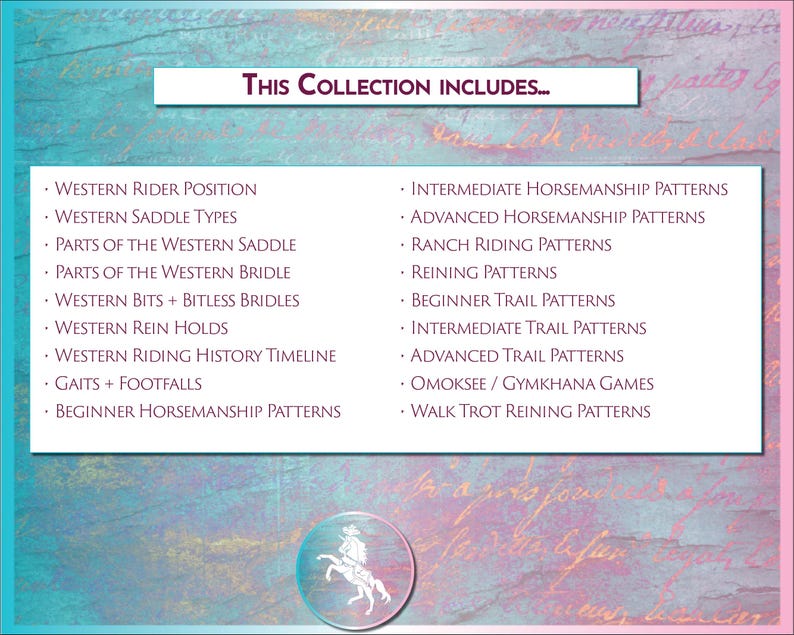 Western Riding Lessons & Activities Bundle - Equestrian Knowledge ...