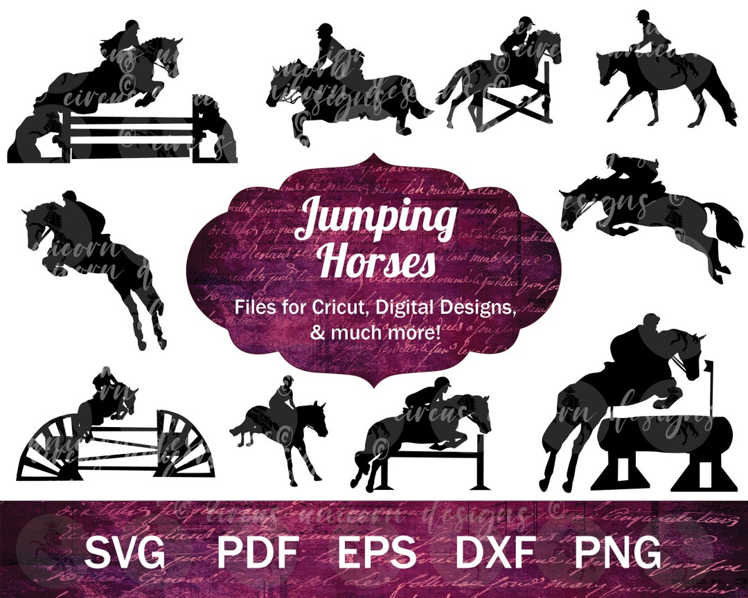 Jumping Horse SVG Bundle, Eventer Vector Files, English Rider ...