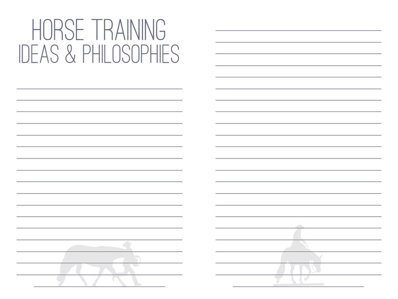 The Horse Trainer's Log Book - Digital/pdf - Planner & Journal for ...