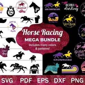 MEGA Horse Racing Clip Art Bundle, Kentucky Derby SVG Bundle, Derby ...