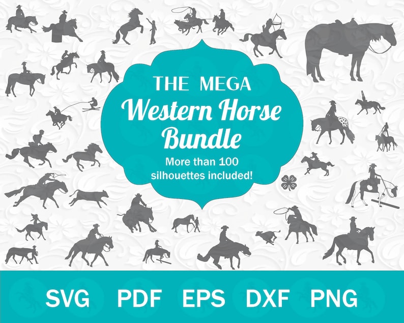 The Mega Western Horse SVG Bundle 100 Equestrian - Etsy