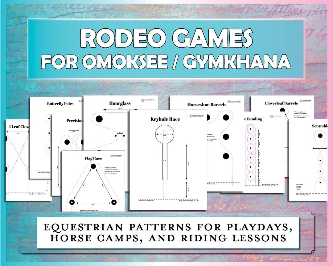 Rodeo Games for Omoksee, Gymkhana, and Horse Playday, Equestrian Pattern Activity for Horse Camp ...