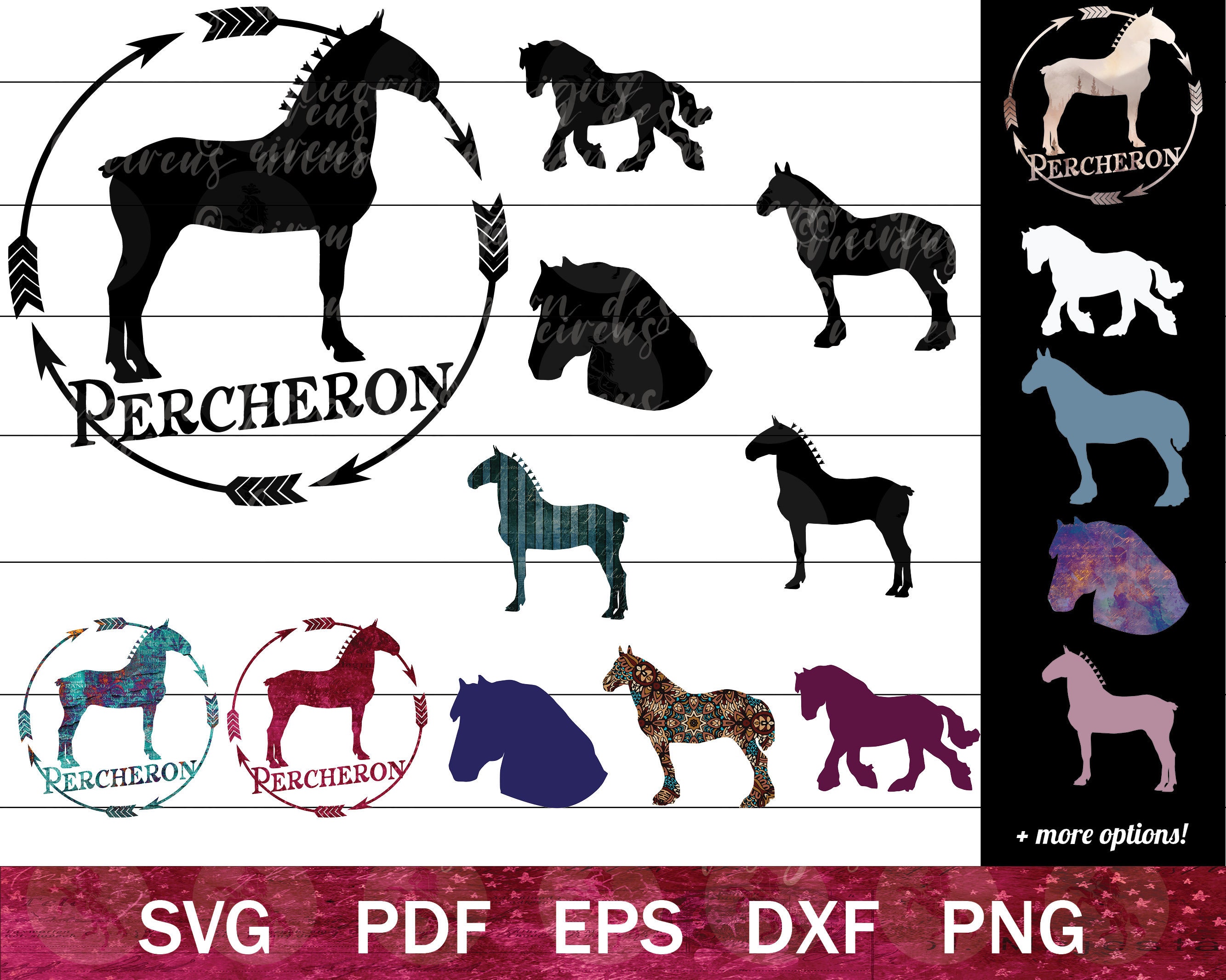 Percheron Horse SVG Bundle, Draft Horse Clip Art, Percheron Horse ...