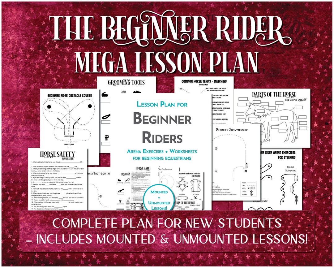 Beginner Rider Lesson Plan MEGA Bundle 45 Horseback Riding Exercises ...