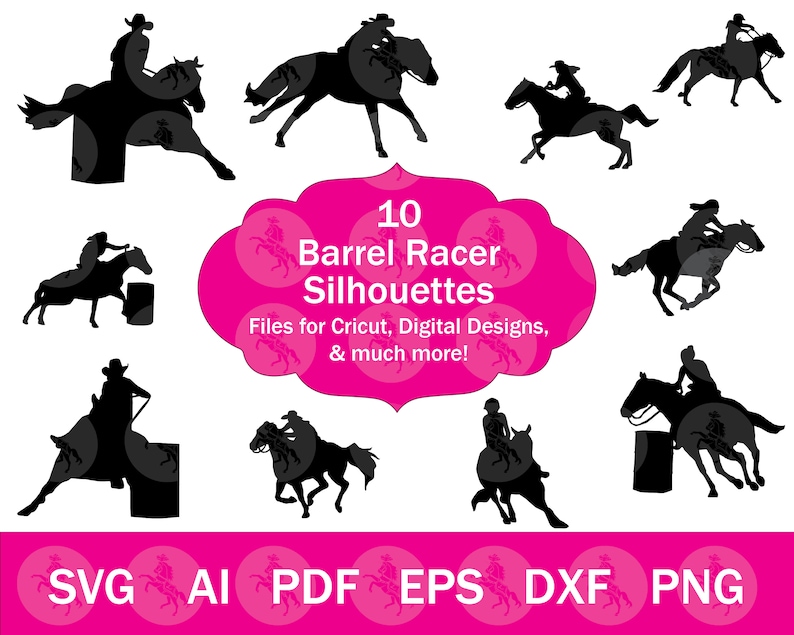 Barrel Racer SVG for Cricut / Barrel Racing Vector Files / 10 | Etsy