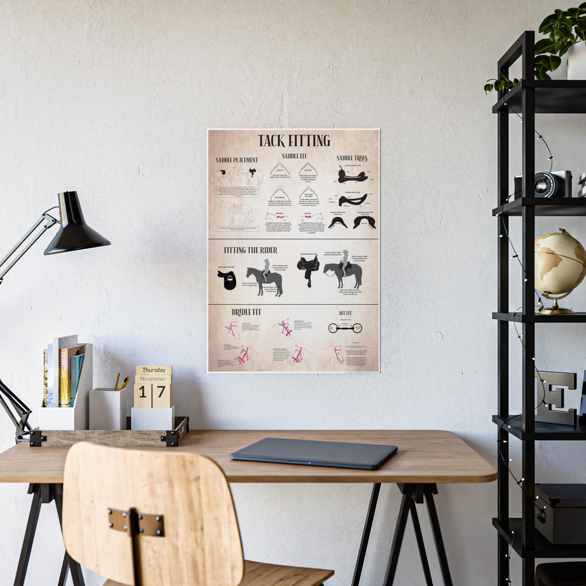 Bridle and Saddle Fit Poster, Horse Tack Knowledge Equestrian Poster ...