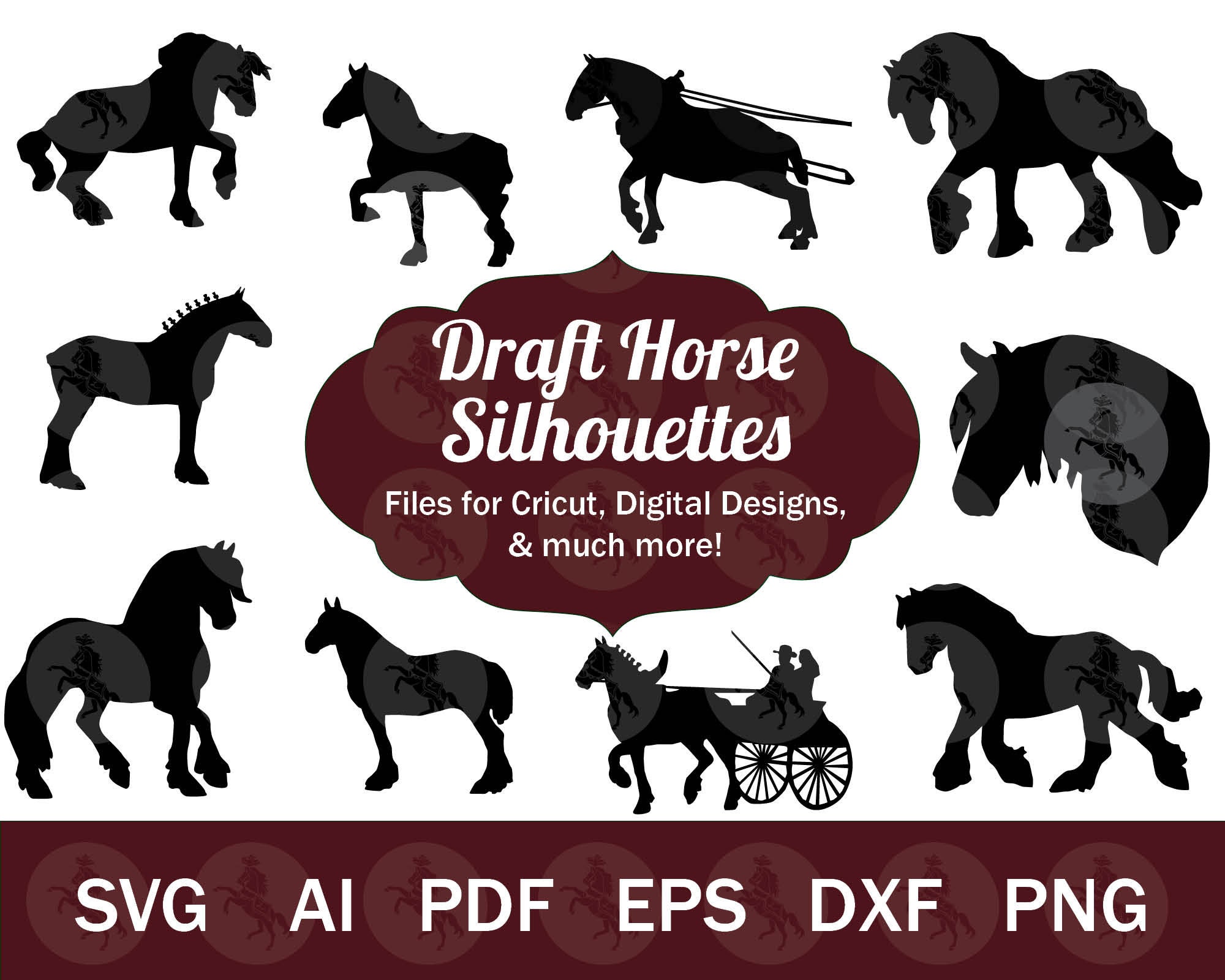 Draft Horse SVG for Cricut Draught Horse SVG Vector Files 10 - Etsy ...