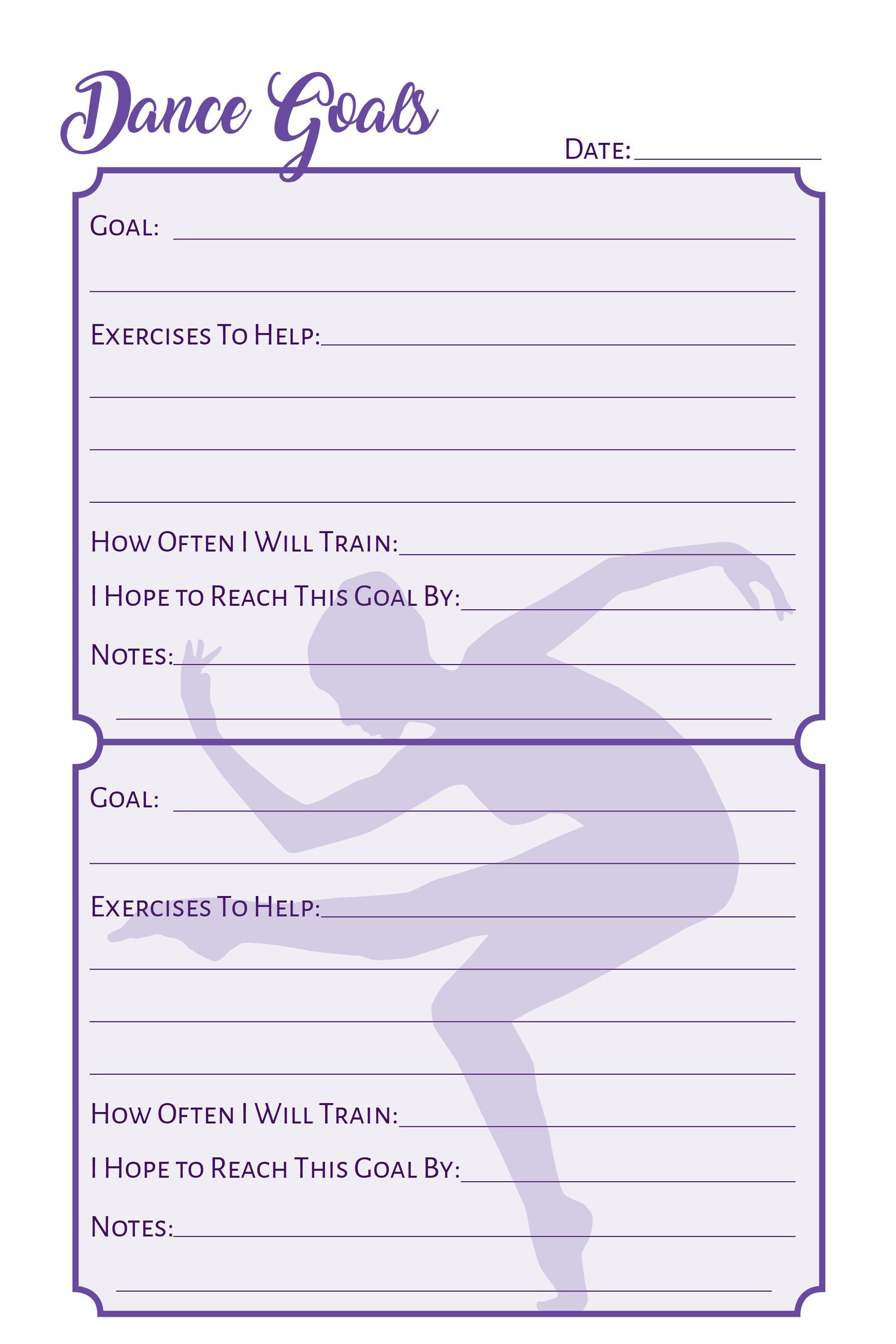 The Dancer's Journal Digital & Printable PDF Training - Etsy