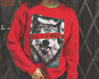 Wolf sweatshirt | Etsy