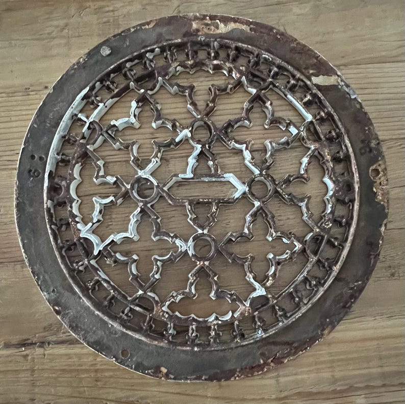 Antique 10.5 Round Cast Iron Metal Floor Grate - Etsy