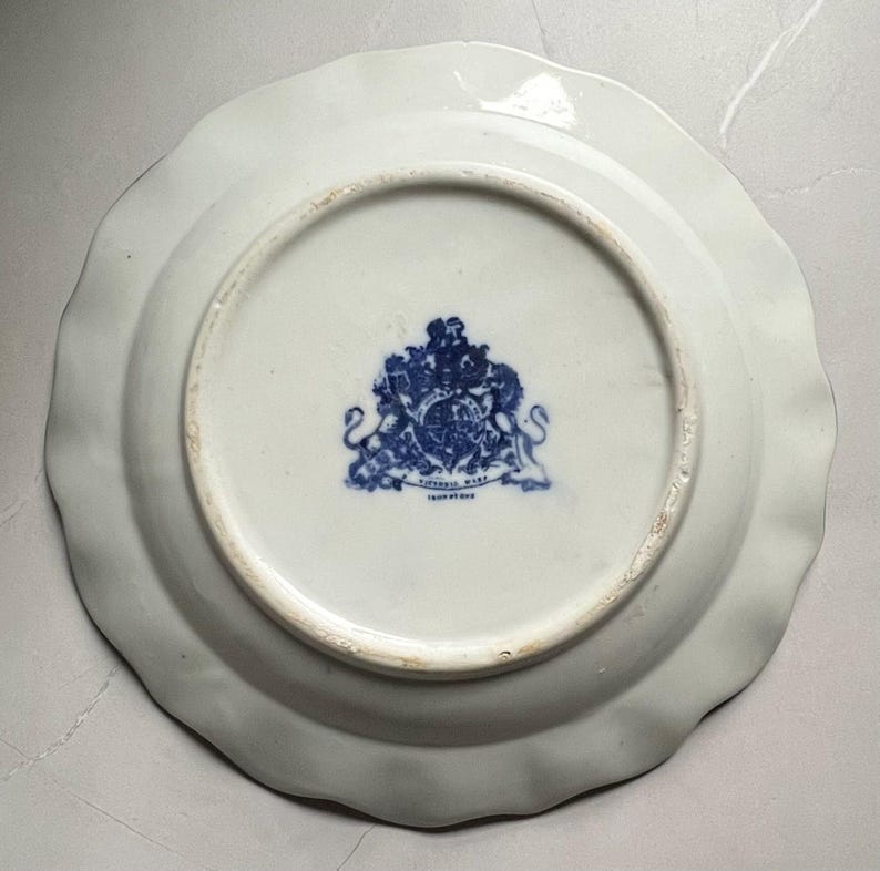 Antique Victoria Ware Ironstone Flow Blue Plate Village Scene 8 - Etsy