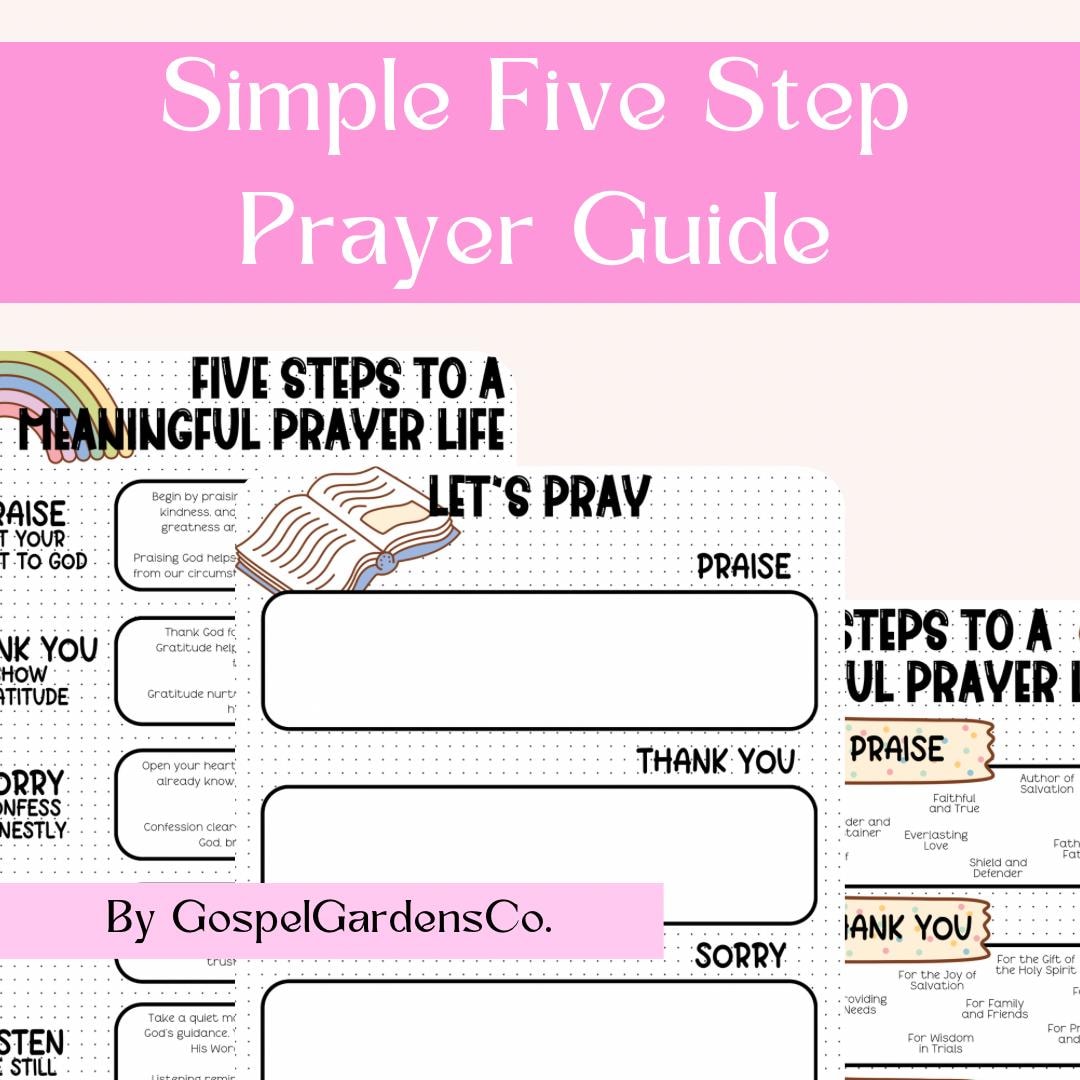 Simple Five Step Prayer Guide | Digital Download for Deeper Prayer Life ...