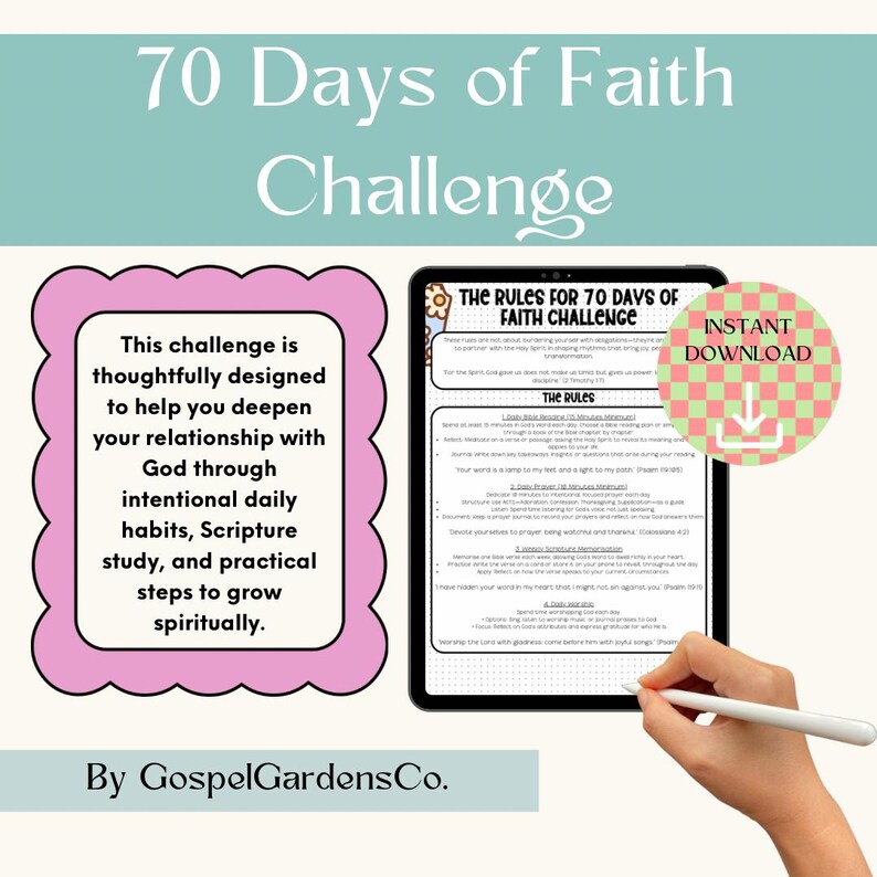 70 Days of Faith Challenge | Bible Study & Devotional Digital Guide ...