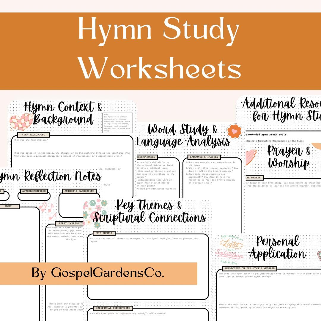 Hymn Study Worksheets + Free Colour Code Guide | Dive Deeper Into Your ...