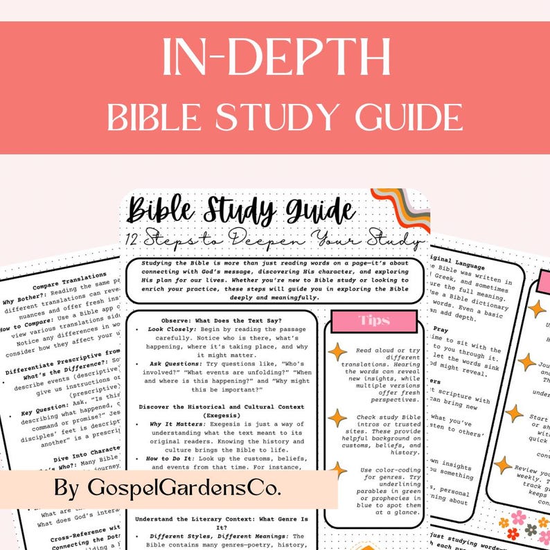 In-depth Bible Study Guide | 12 Steps to Deepen Your Faith | Printable ...