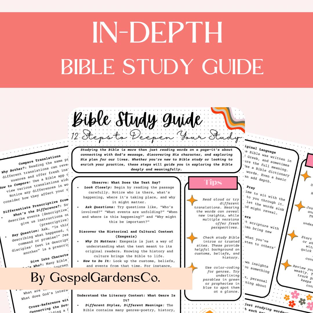 In-depth Bible Study Guide | 12 Steps to Deepen Your Faith | Printable ...