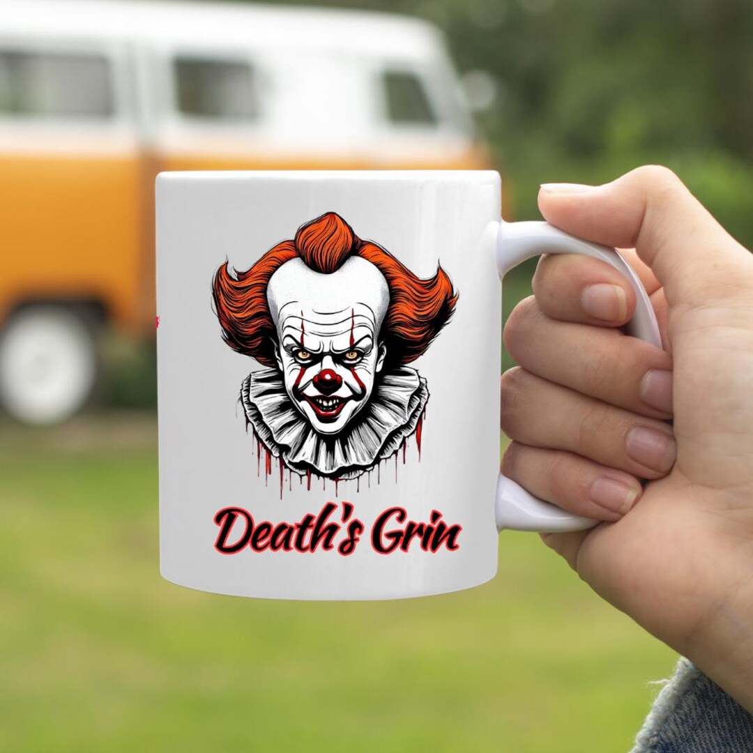 Scary Clown Mug, Halloween Horror Cup, Creepy Circus Coffee Mug, Spooky ...