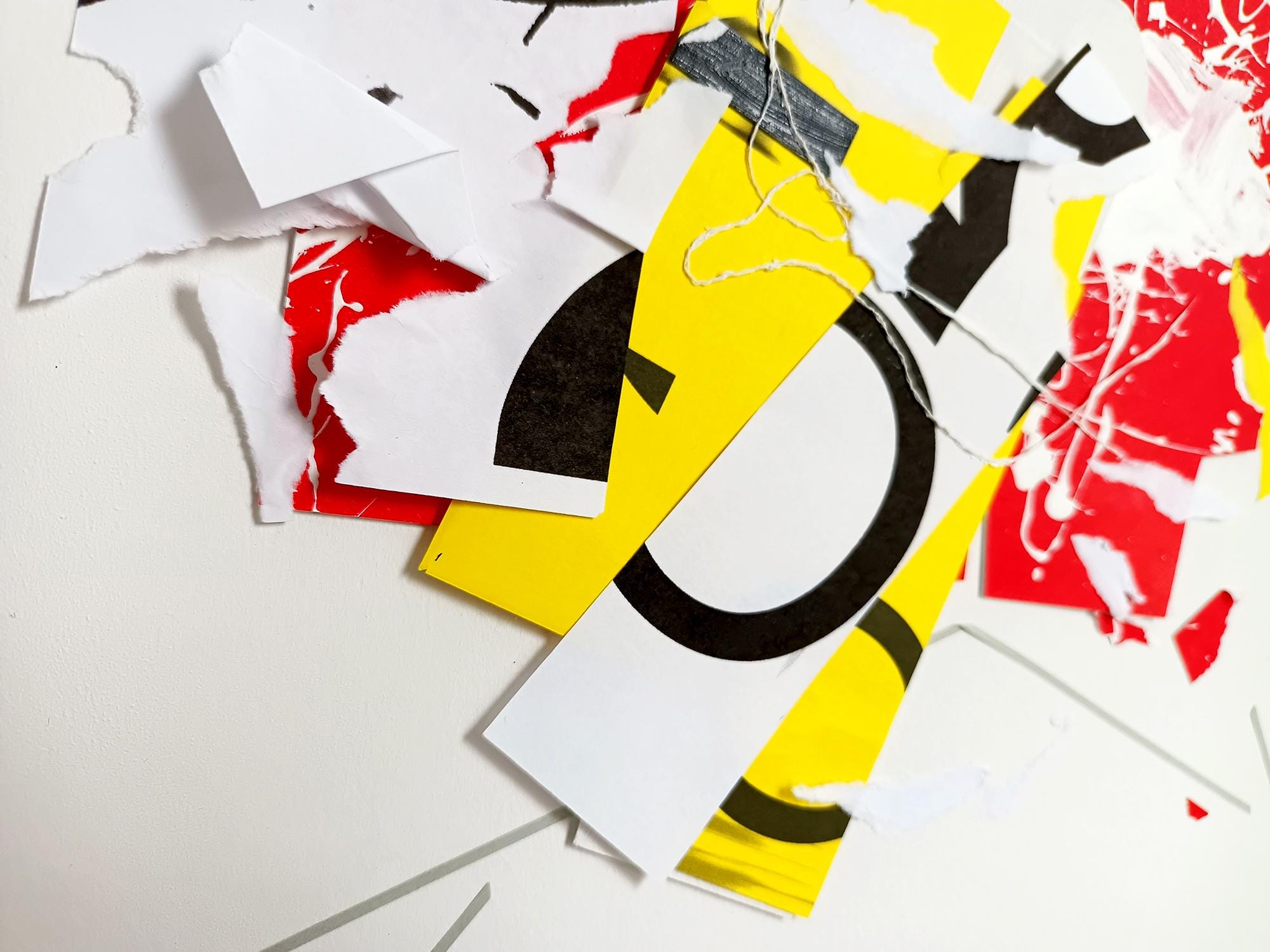 Handcrafted Colorful Recycled Collage - Unique Expressionist Art. Bold ...