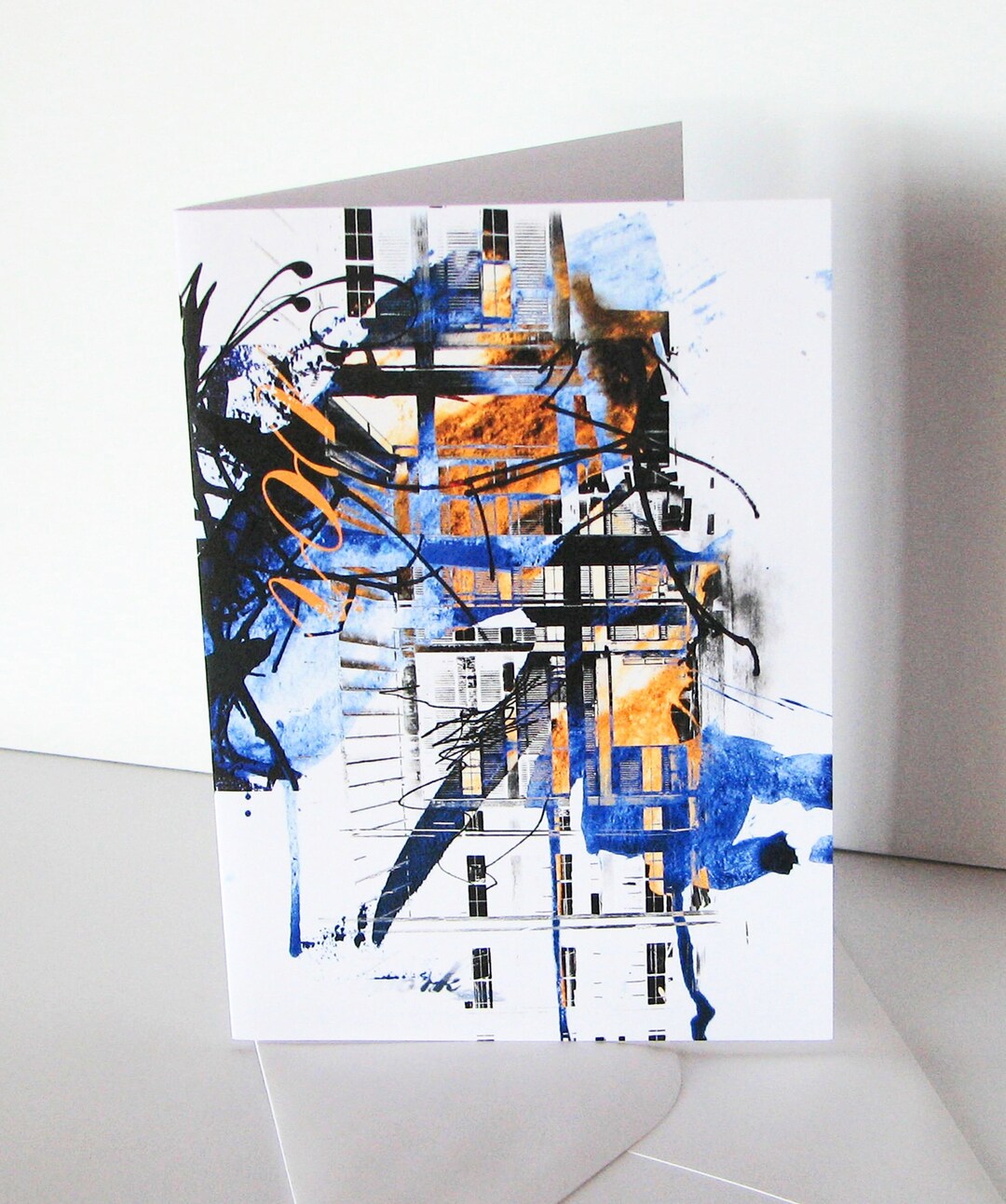 Abstract Art Card. Architectural Design Card. Digital Art Design. Blank ...