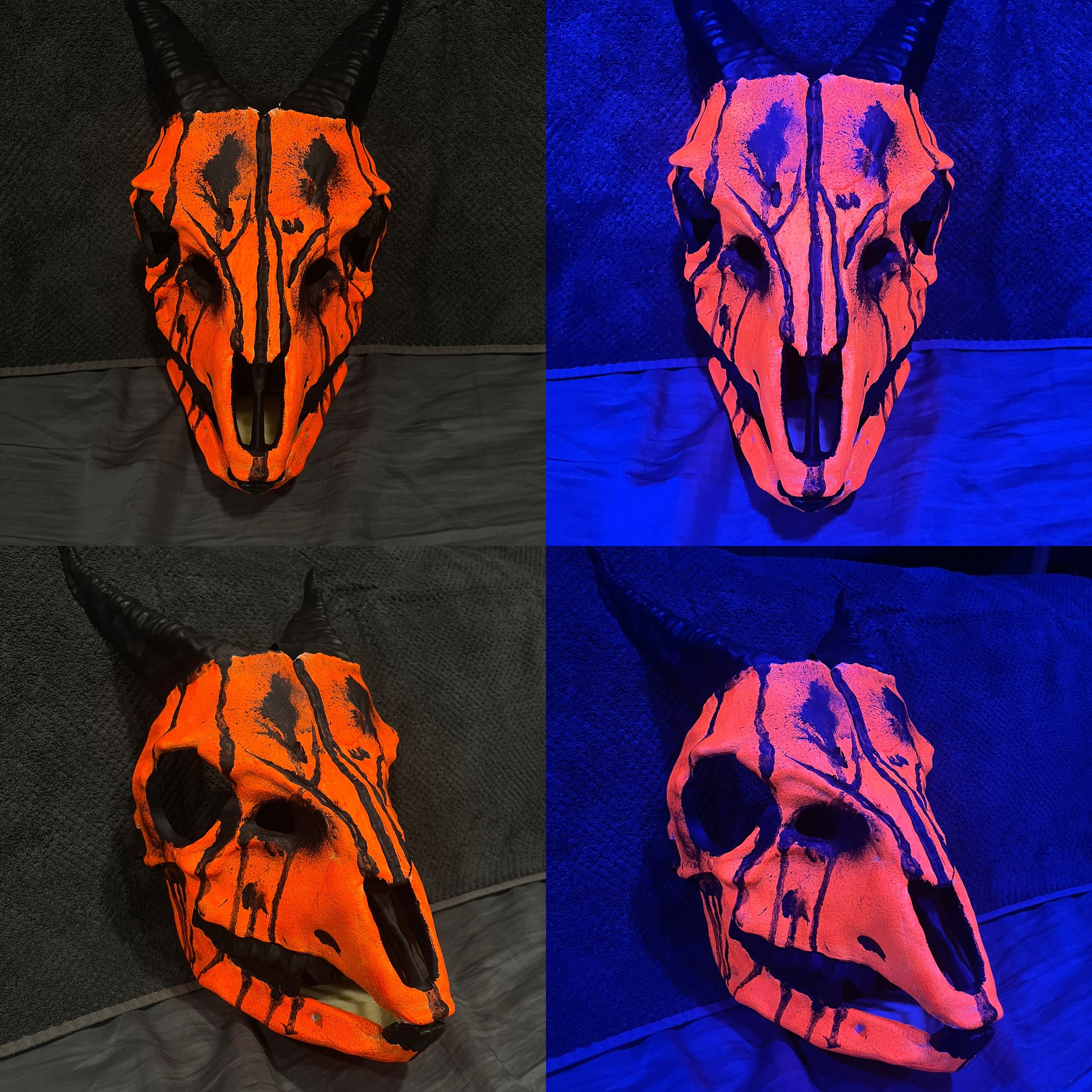 Neon Goat Skull/rave Mask - Etsy