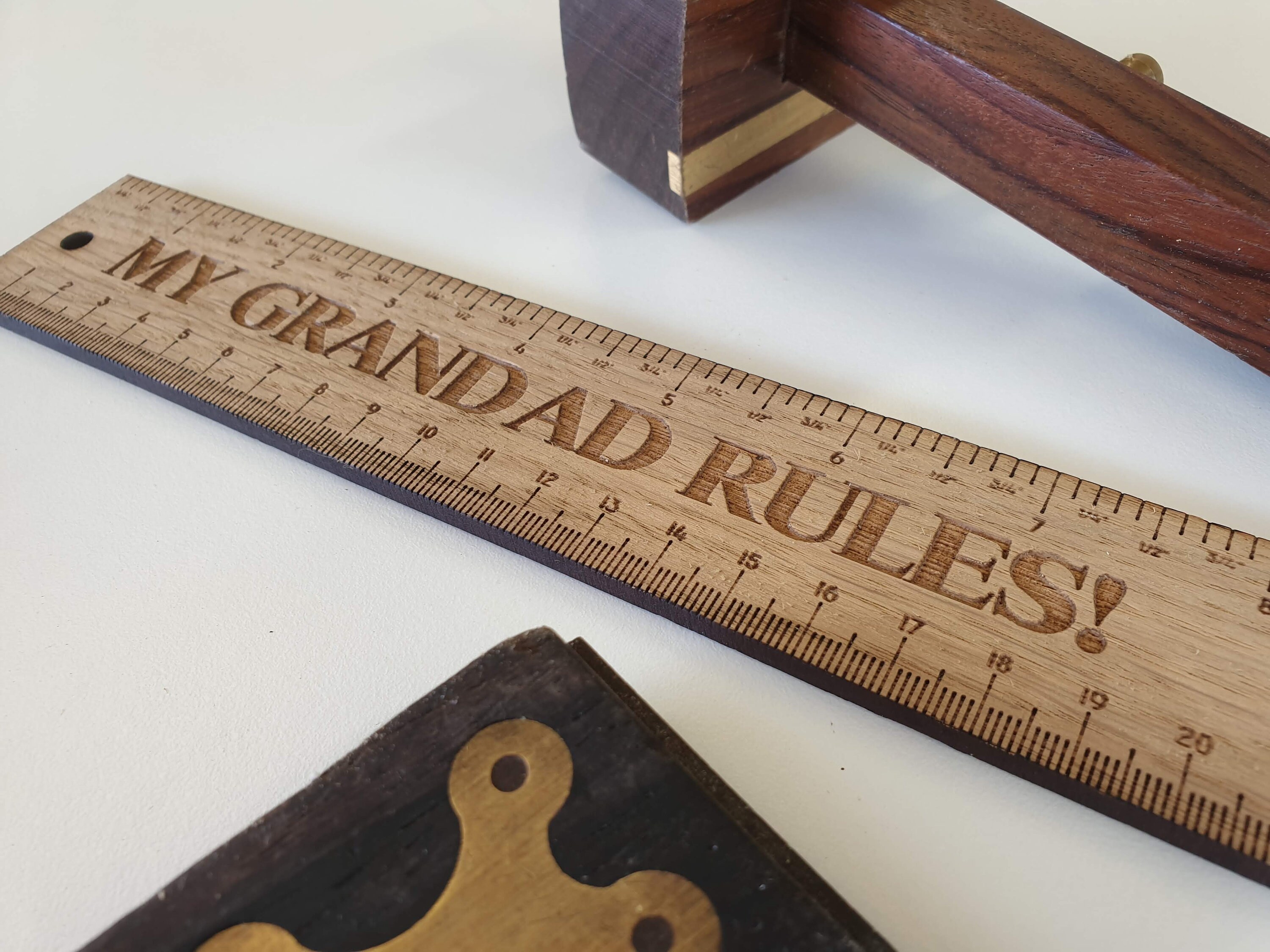 Personalised Ruler Oak Wood Laser Engraved Teacher Gift Family | Etsy