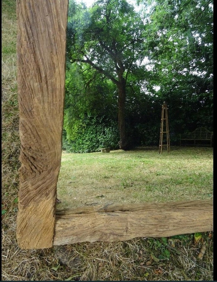 Rustic Reclaimed Oak Mirror Frame - Etsy